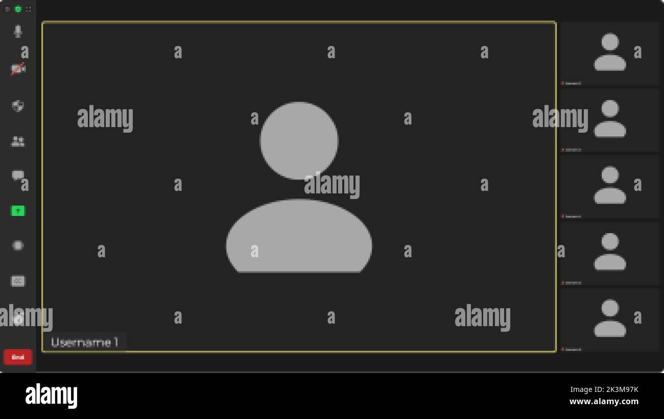 Video conferencing user interface. Video calls window overlay. Zoom ...