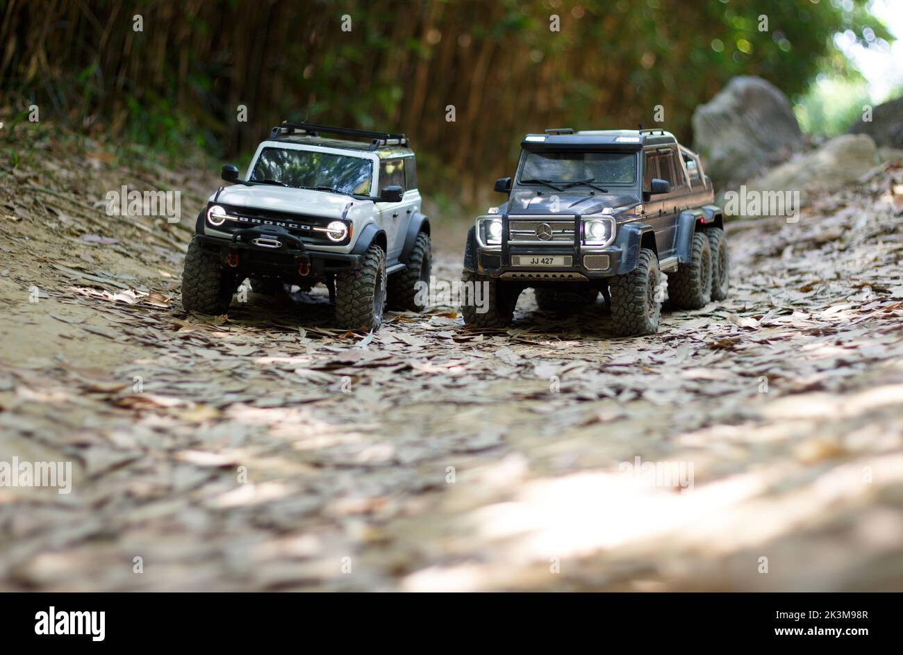 The Ford Bronco by Traxxas TRX4 and TRX6 Mercedes G-wagon Stock Photo ...