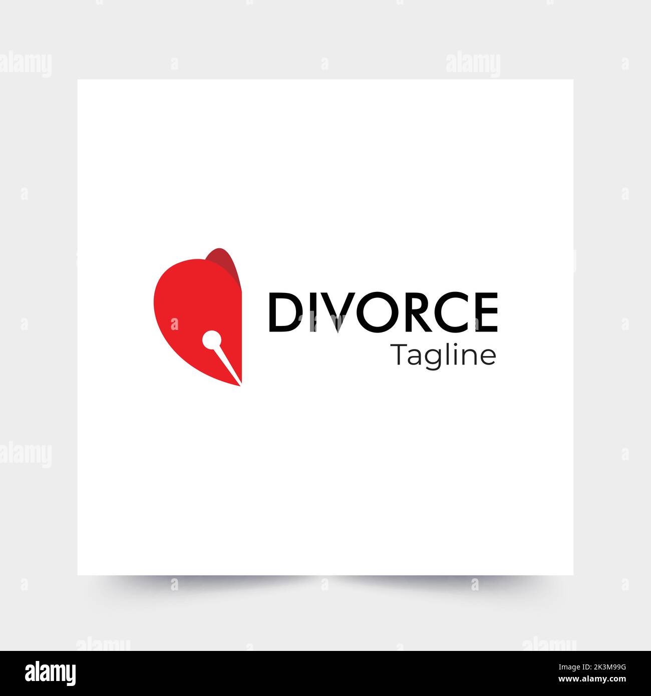 A vector illustration of a company logo idea named Divorce with a ...
