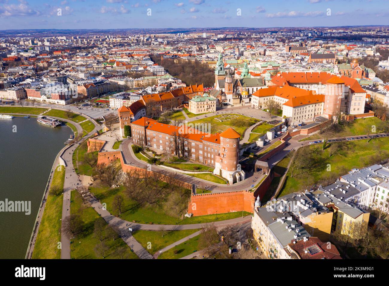 Aerial view of Wawel Castle landmark of Krakov Stock Photo - Alamy