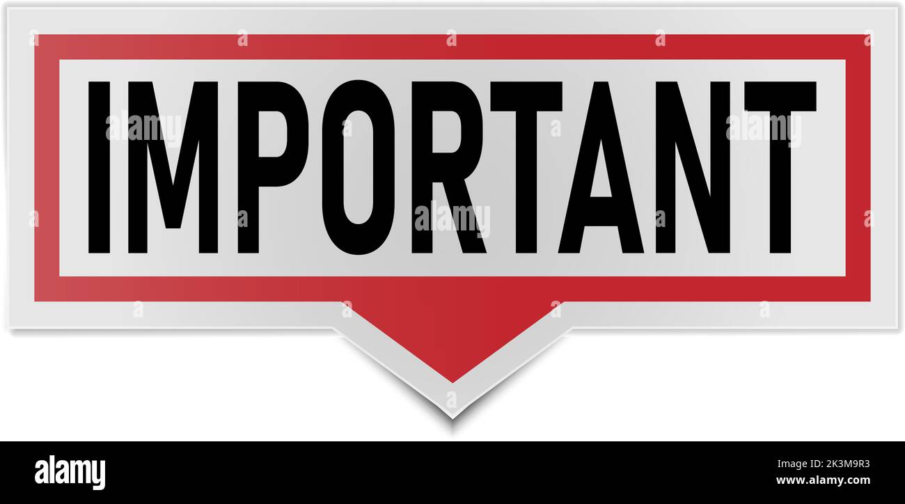 Important attention banner information red notice vector illustration ...