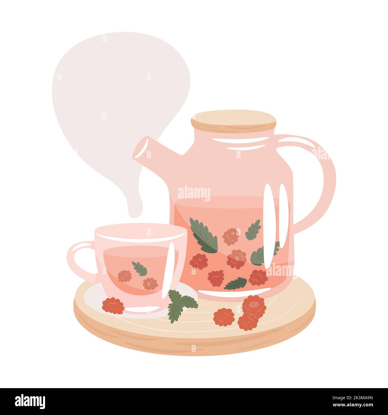 Raspberry and mint tea. Vector illustration Stock Vector Image & Art ...