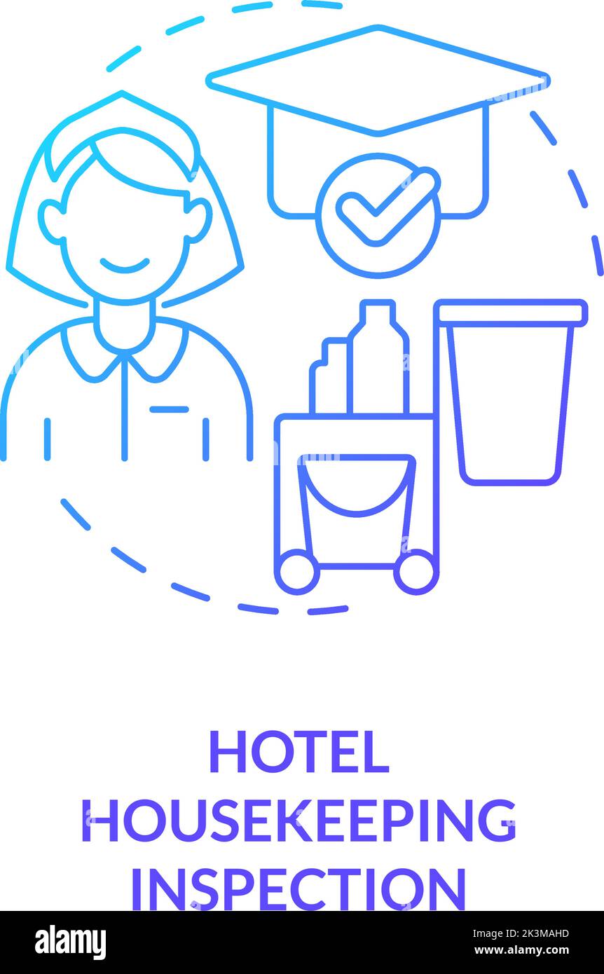 Hotel housekeeping inspection blue gradient concept icon Stock Vector ...