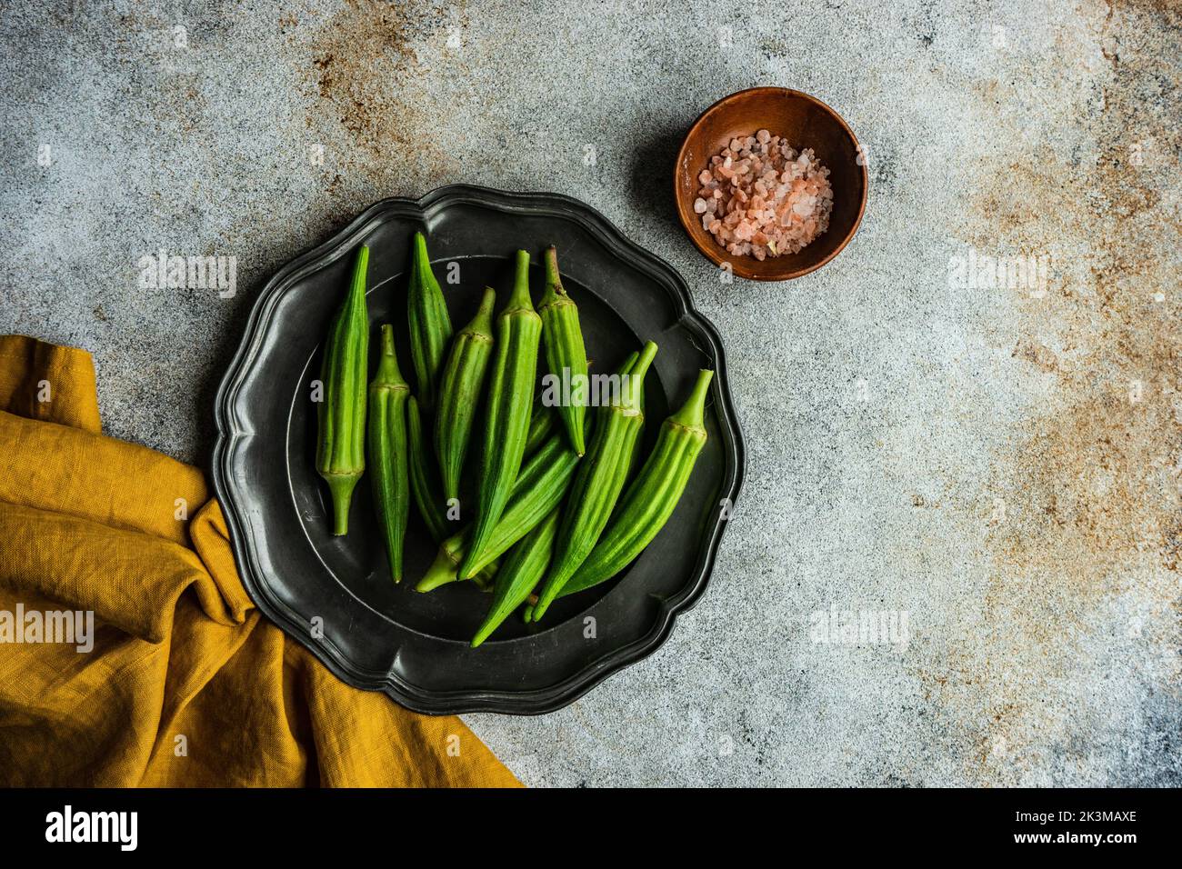 From above preparation for cooking of bamia vegetable with himalayan ...