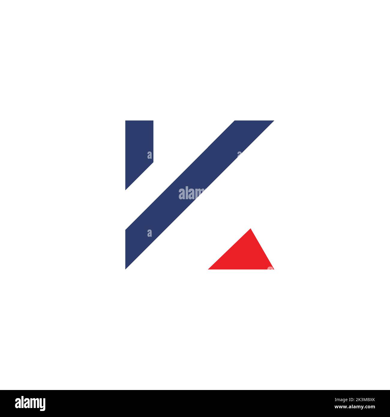A semi K letter logo design in blue and red on the white background ...
