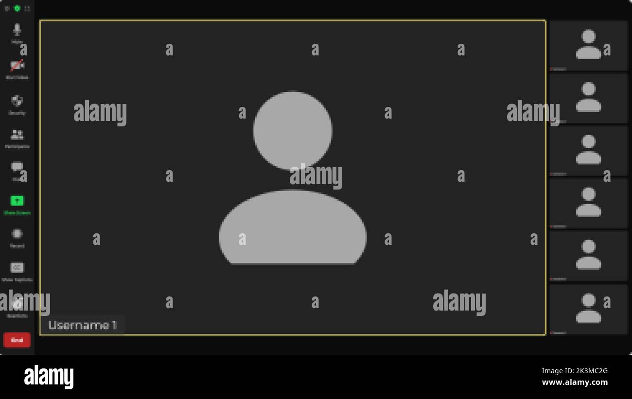Online video call interface template with user icon. User web video ...