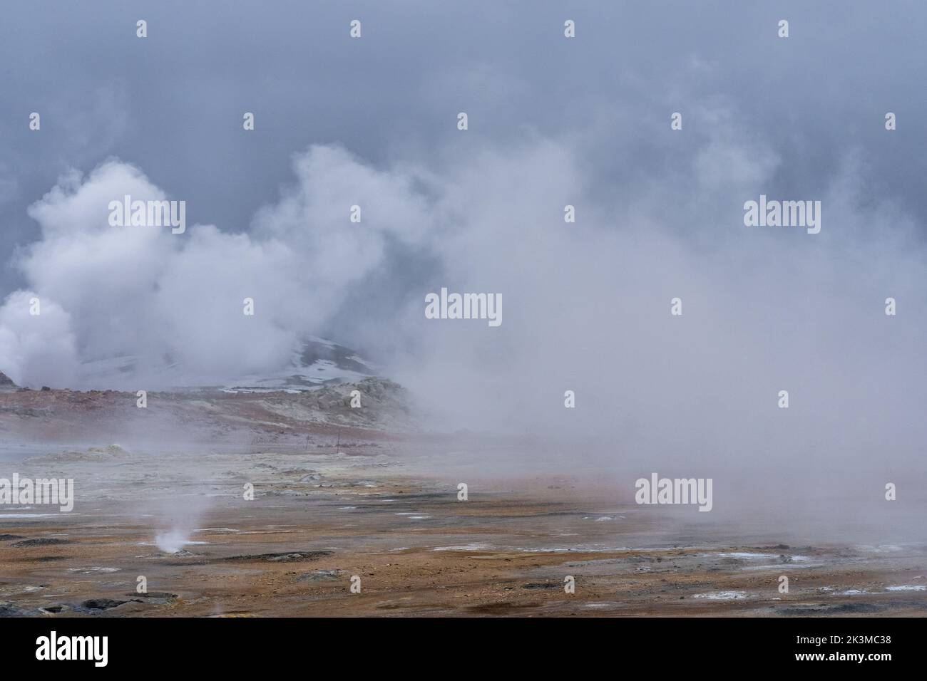 Steaming ground in Hverir geothermal area in Reykjahlid, Iceland Stock ...