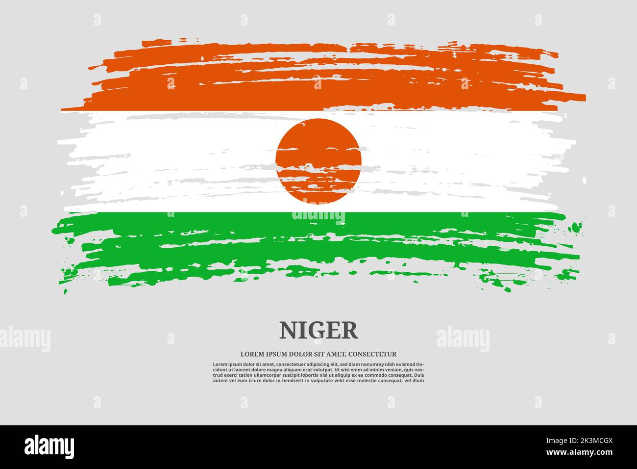 Niger flag with brush stroke effect and information text poster, vector ...