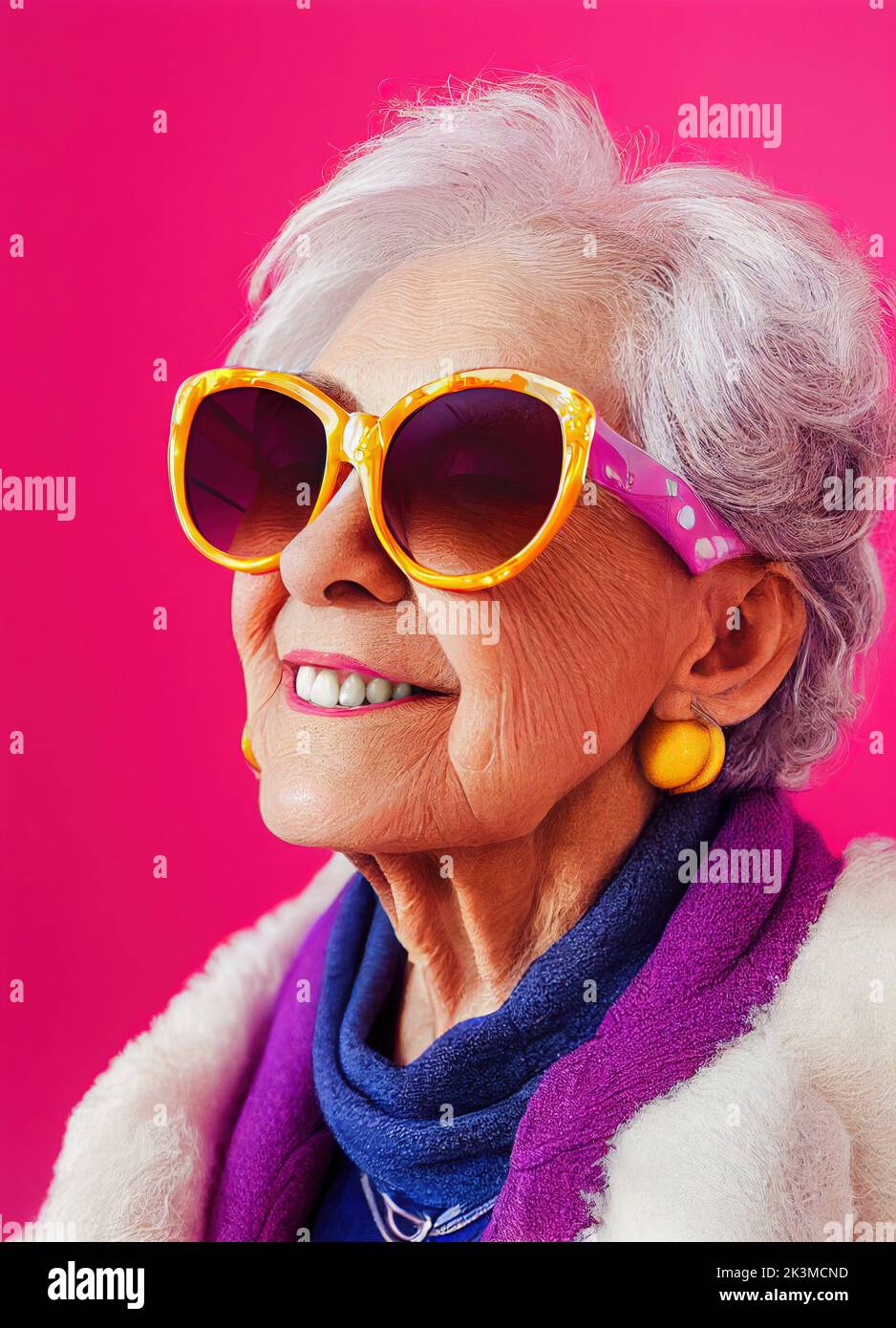 Funny old lady in pink hi-res stock photography and images - Alamy