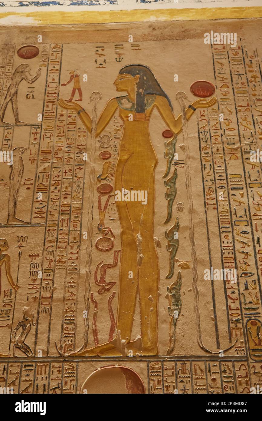 The Colorful Tomb of Ramesses VI in Luxor Stock Photo - Alamy