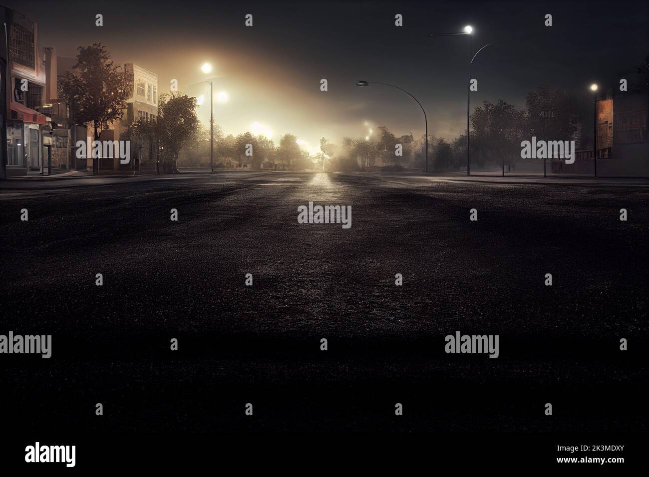 Black asphalt road and empty dark street scene background. Cracked ...