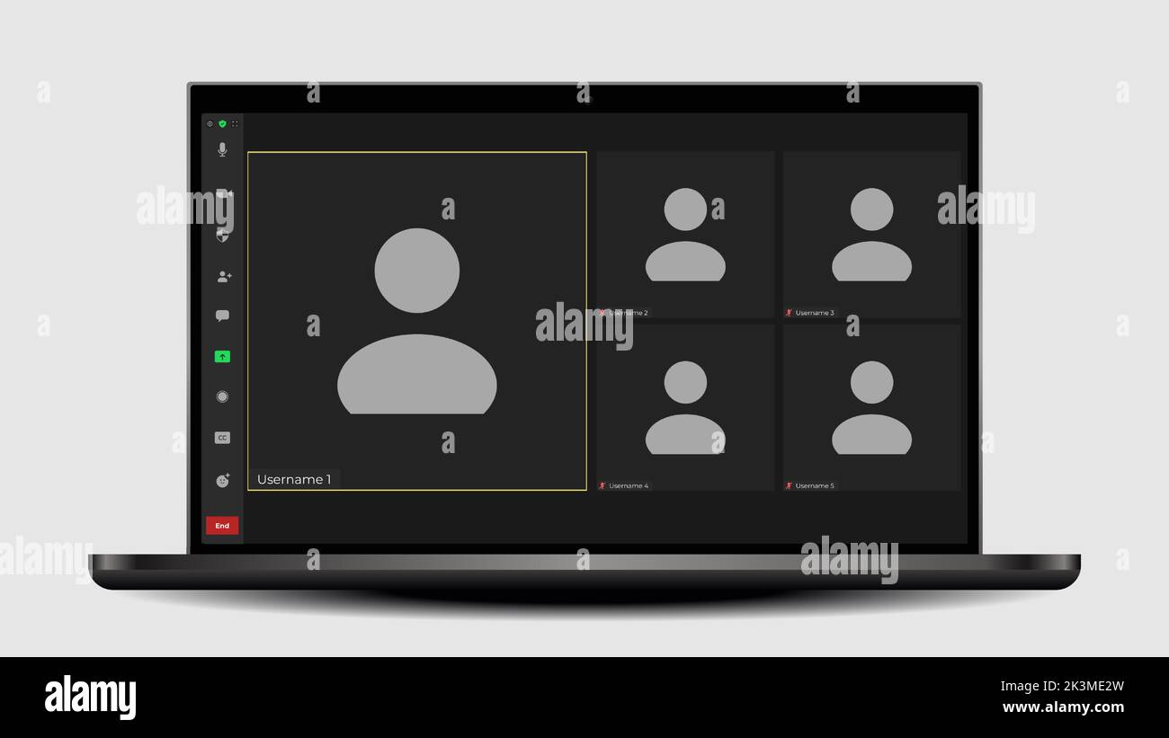 Video conferencing user interface. Application for calls. Video ...