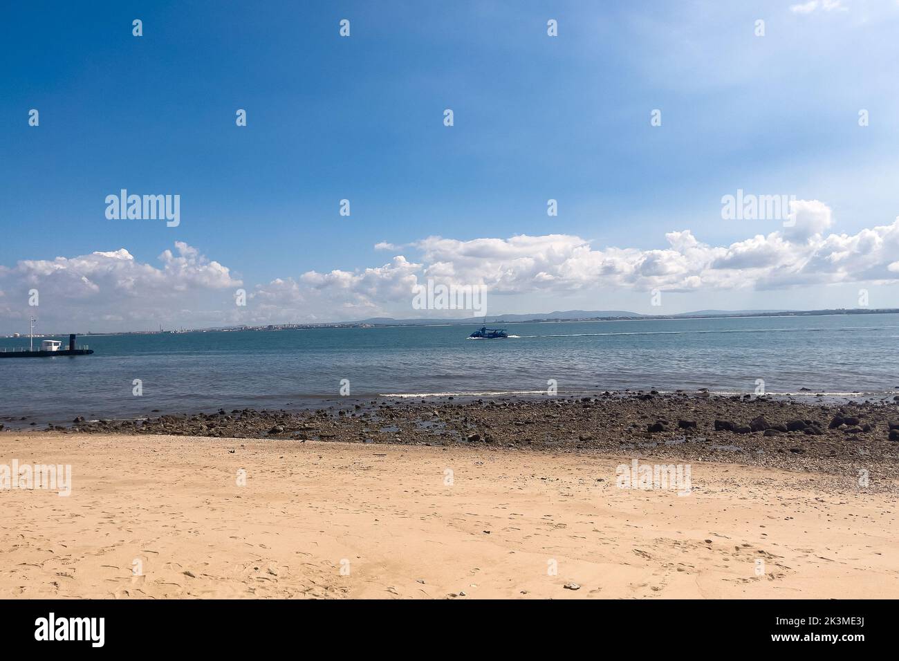 An empty beach in Lisbon Stock Photo - Alamy