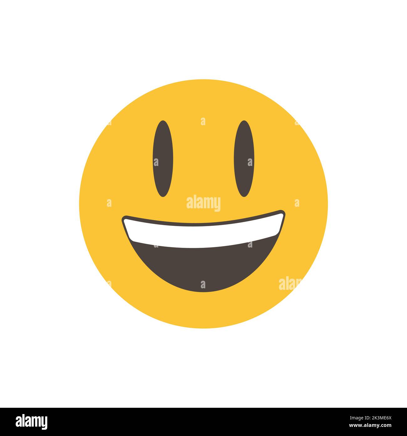 Grinning face with big eyes. funny yellow emoticon. emoji. Isolated 3D ...