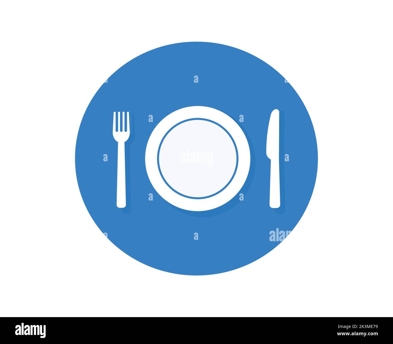White eating pictogram in a blue circle Stock Vector Image & Art - Alamy