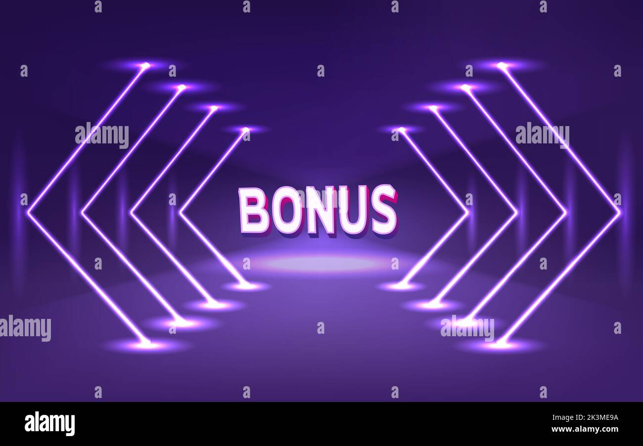Web banner Bonus sign letters 3d isolated design elements in the neon ...