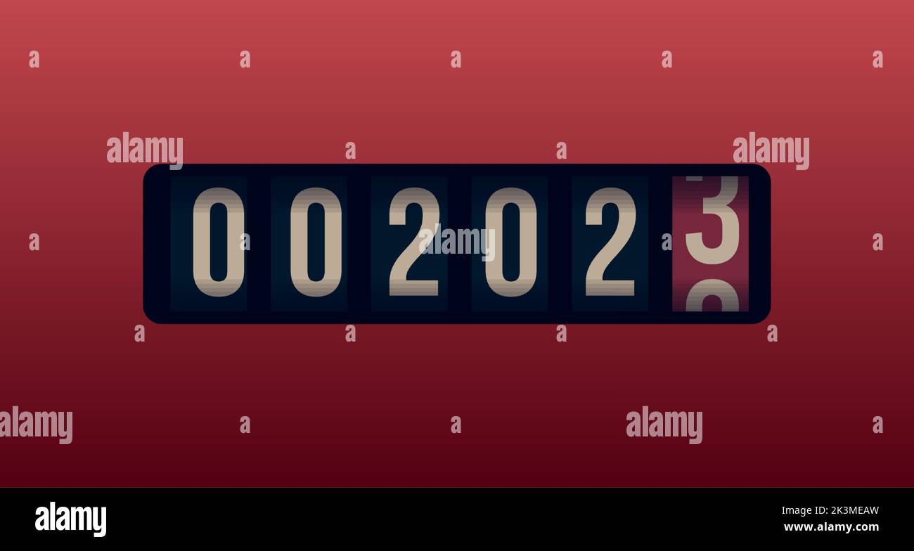 Countdown 2023 numbers in stopwatch, counter style. Happy New Year ...