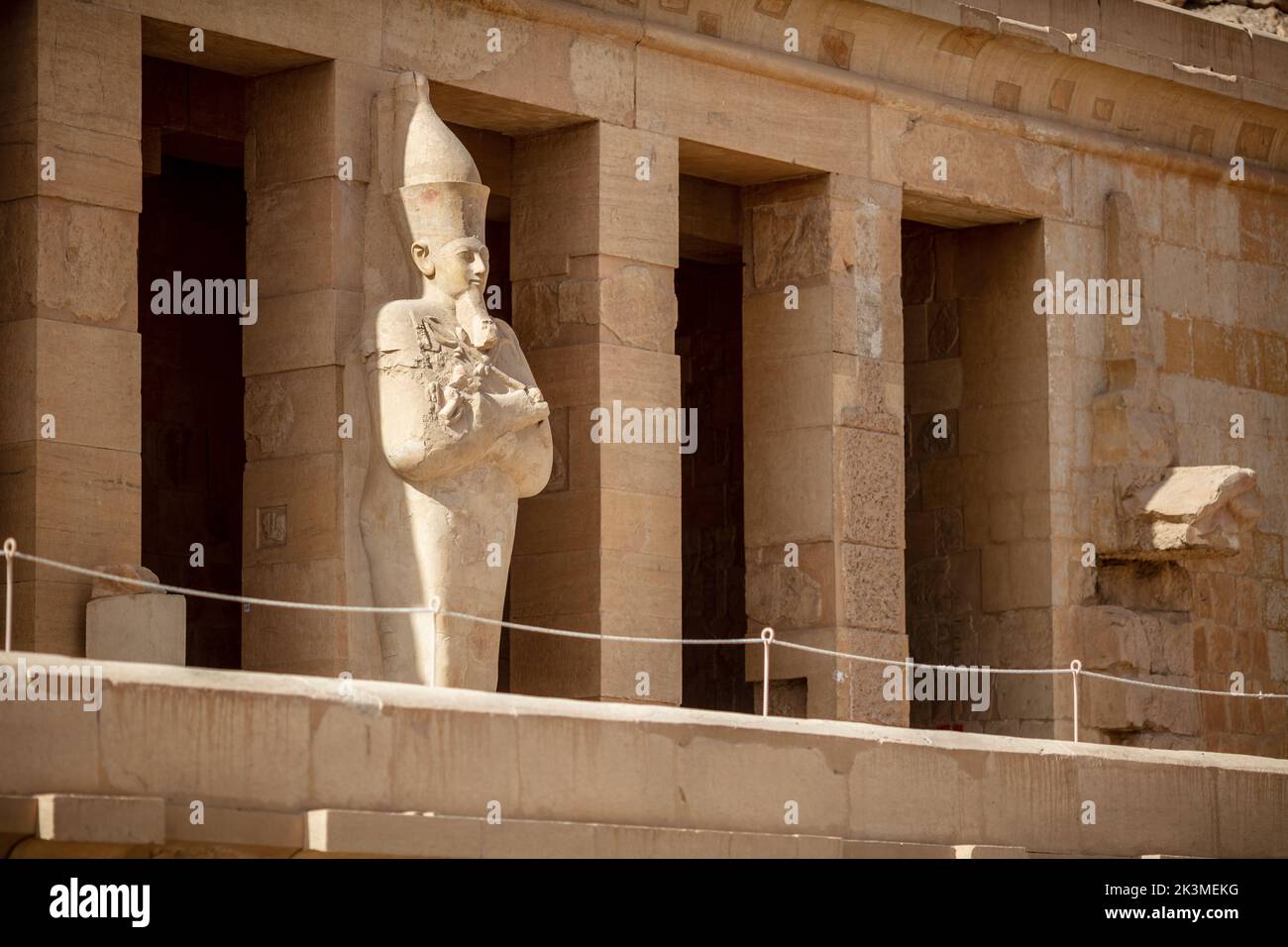 View of Hatshepsut's temple. Mortuary temple of the pharaoh of the Hatshepsut dynasty. Jeser ...