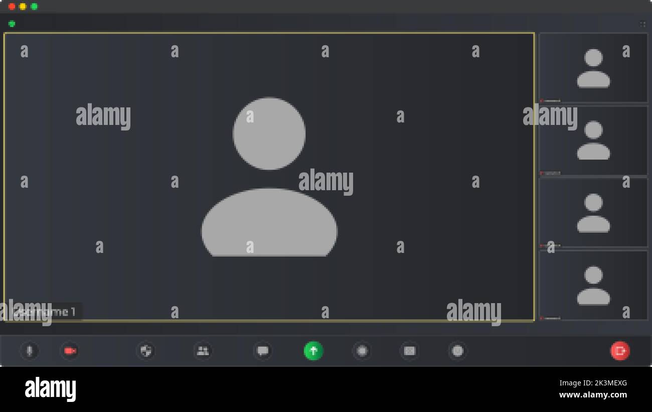 Video conference user interface. Video calls window overlay. Call screen template. Video ...