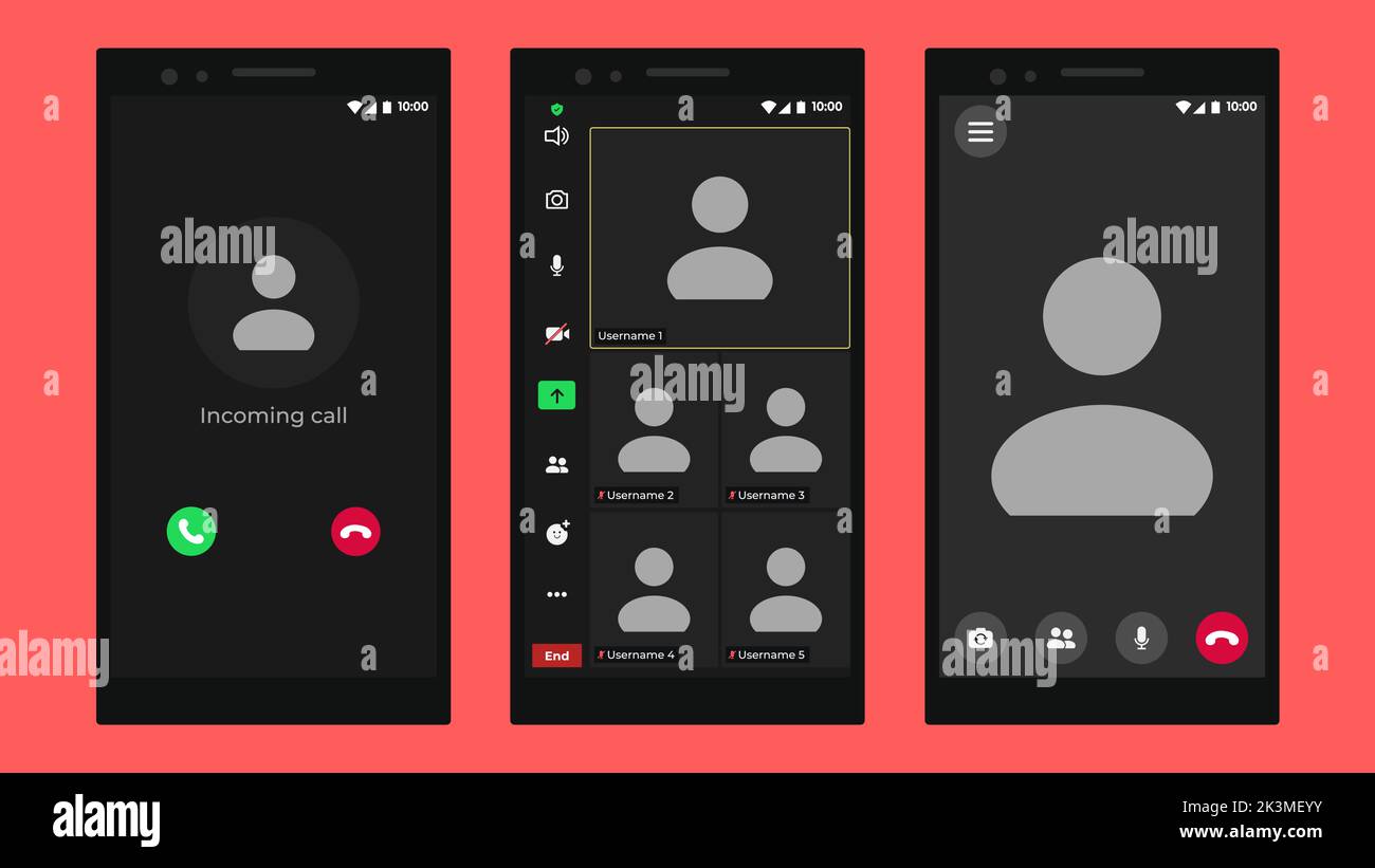Video conference user interface. Video calls window overlay. Zoom Interface Template. Video Call ...