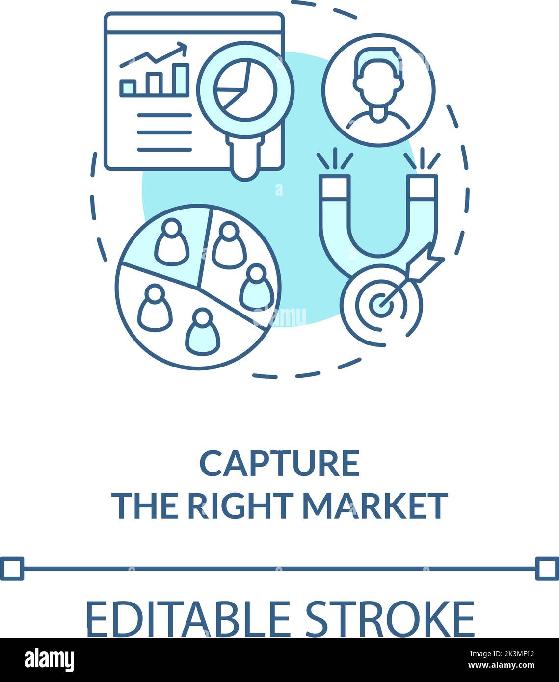 Capture right market turquoise concept icon Stock Vector Image & Art ...