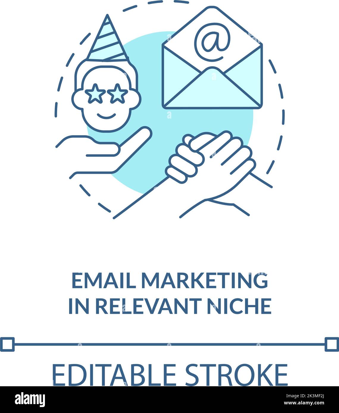 Email marketing in relevant niche turquoise concept icon Stock Vector ...