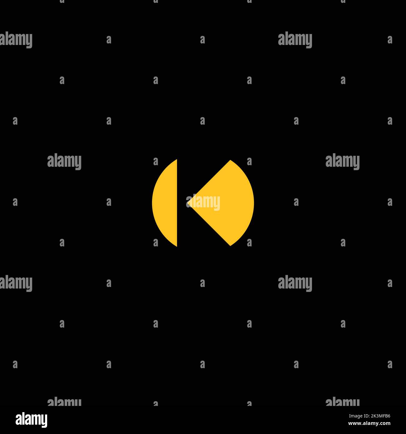 A yellow design on black background for company logo Stock Vector Image ...