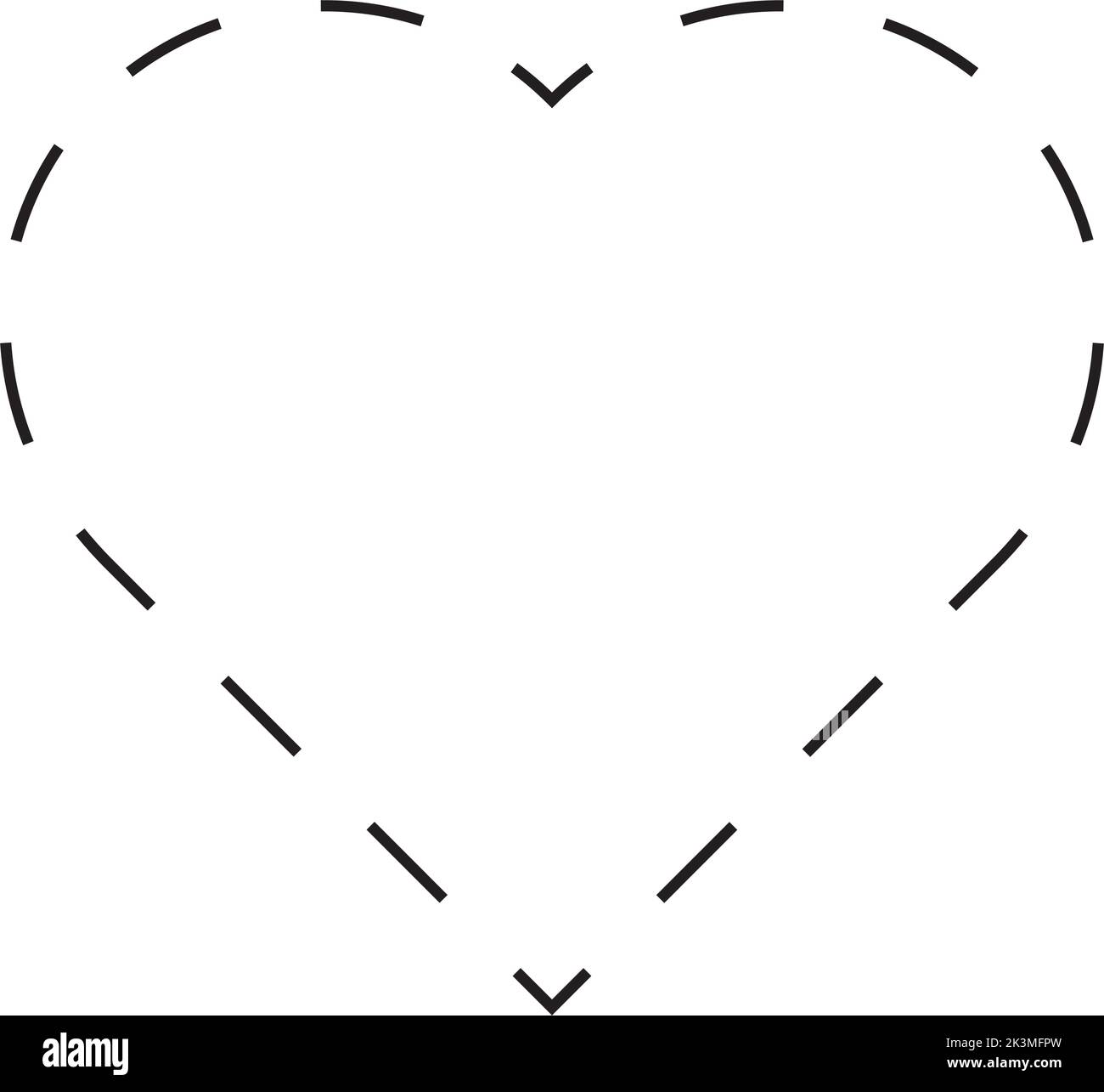 Heart Shape Dashed Symbol Icon Vector For Creative Graphic Design Ui