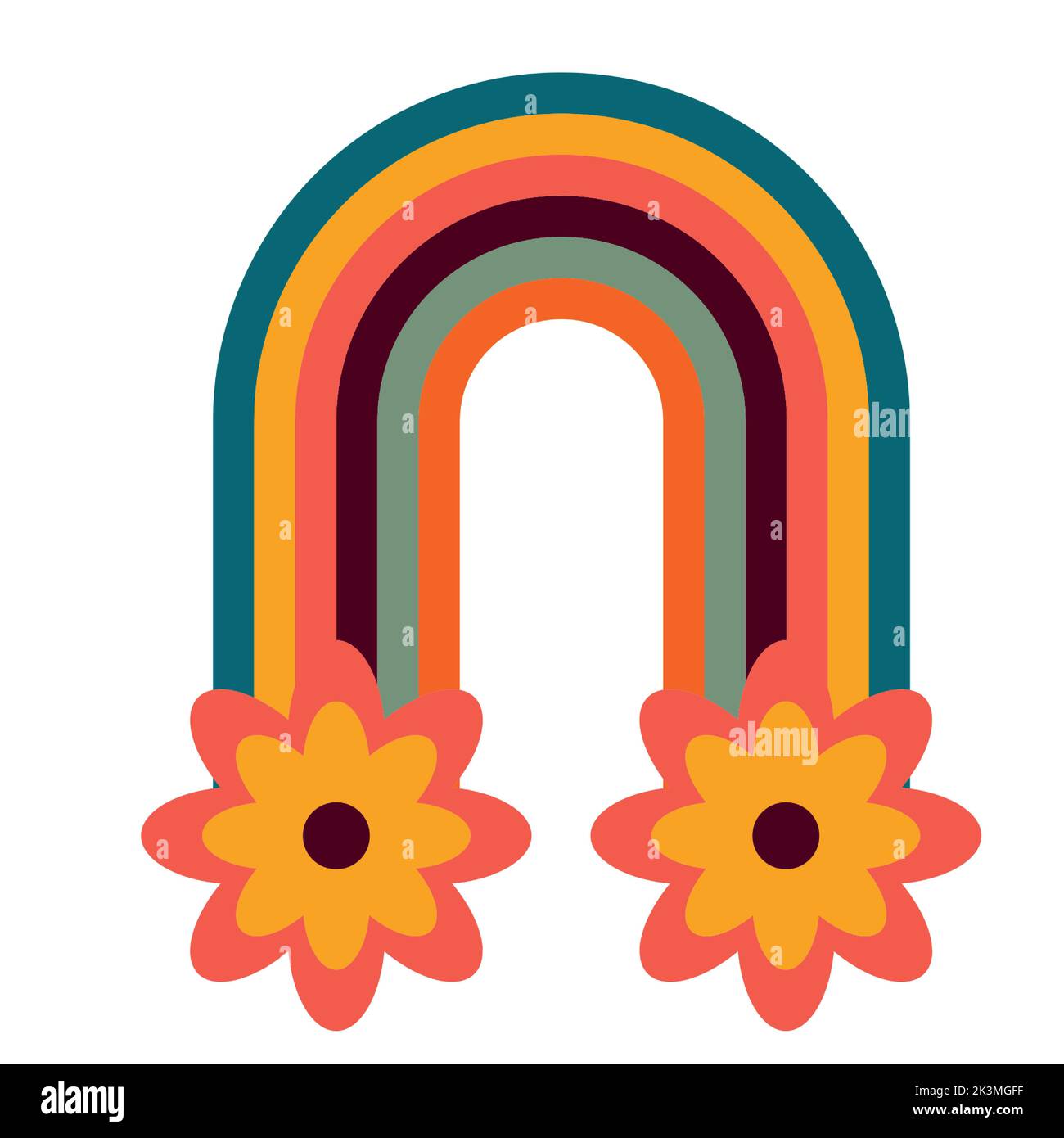 Hippy flowers illustration Stock Vector Images - Alamy