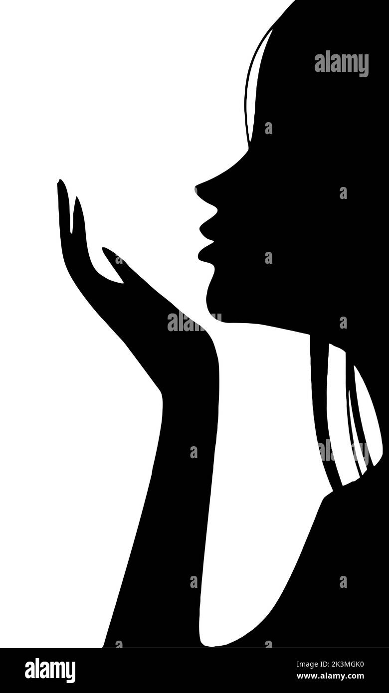 Black and white woman digital art Stock Photo - Alamy