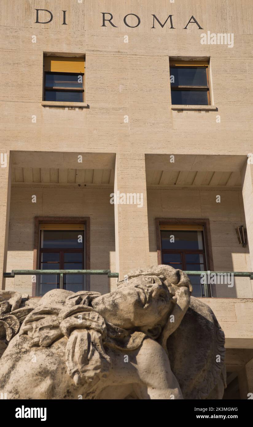 Views of buildings and statues at the EUR (Esposizione Universale Roma ...