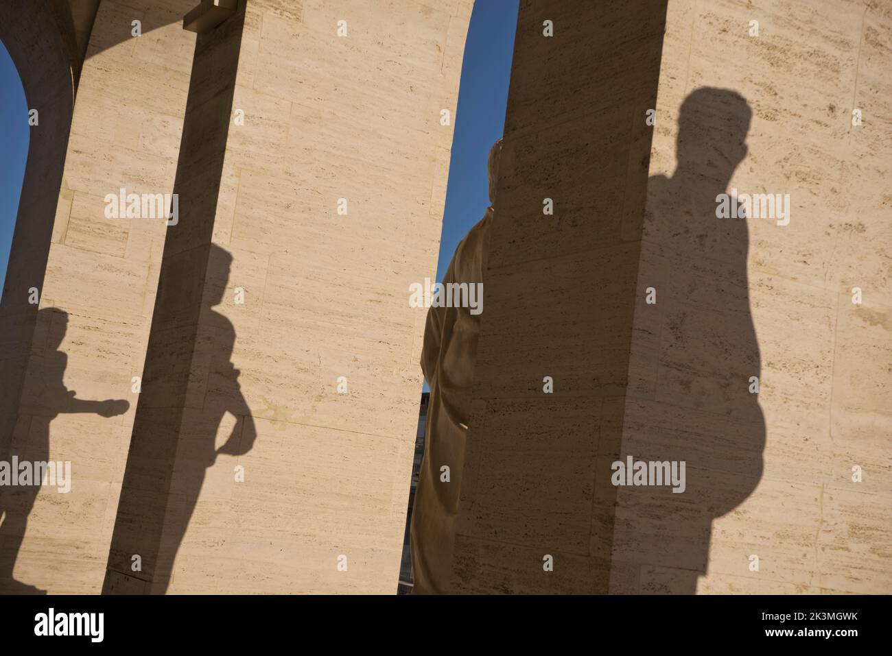 Views of buildings and statues at the EUR (Esposizione Universale Roma ...