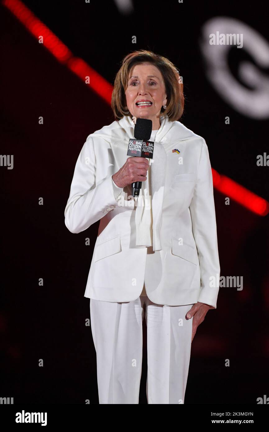 Nancy Pelosi at the 2022 Global Citizen Festival in Central Park on ...