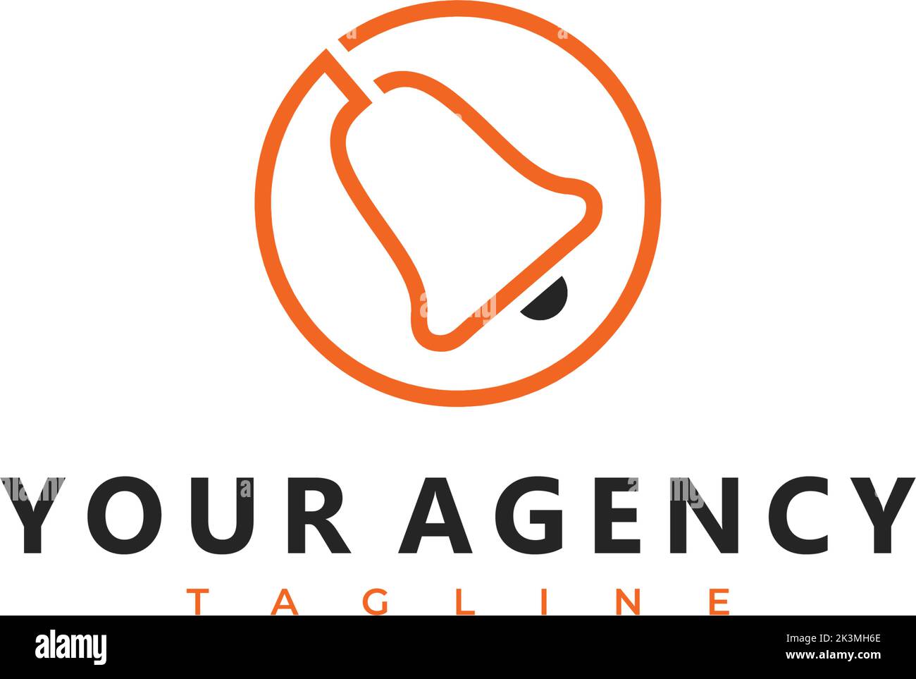 A vector of logo design with bell isolated in white background Stock ...