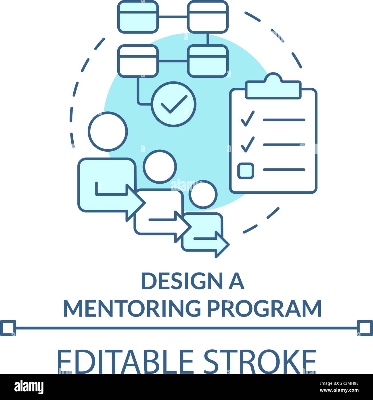 Design mentoring program turquoise concept icon Stock Vector Image & Art - Alamy