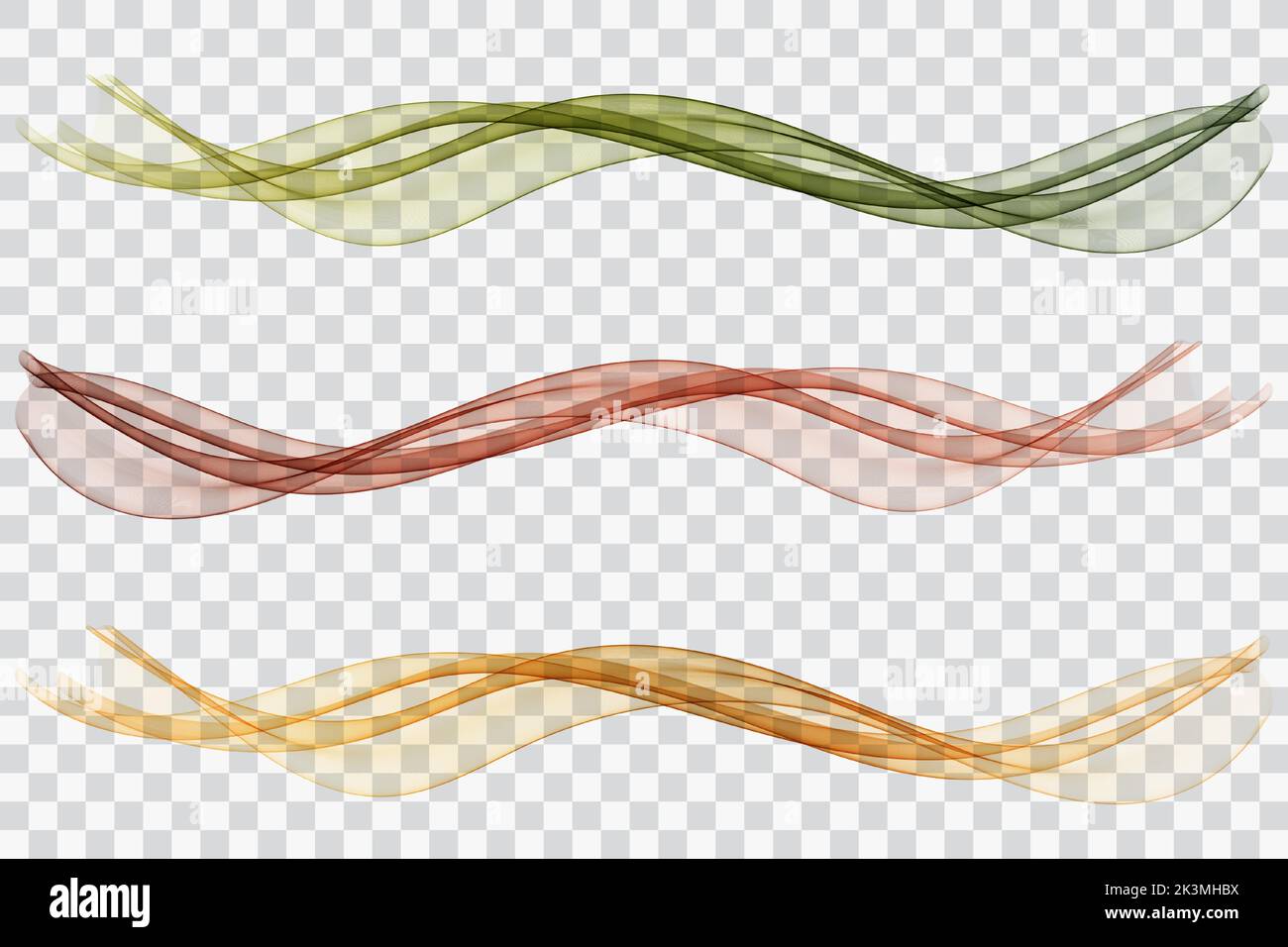 Bright fresh collection of soft, transparent waves. Abstract smooth ...