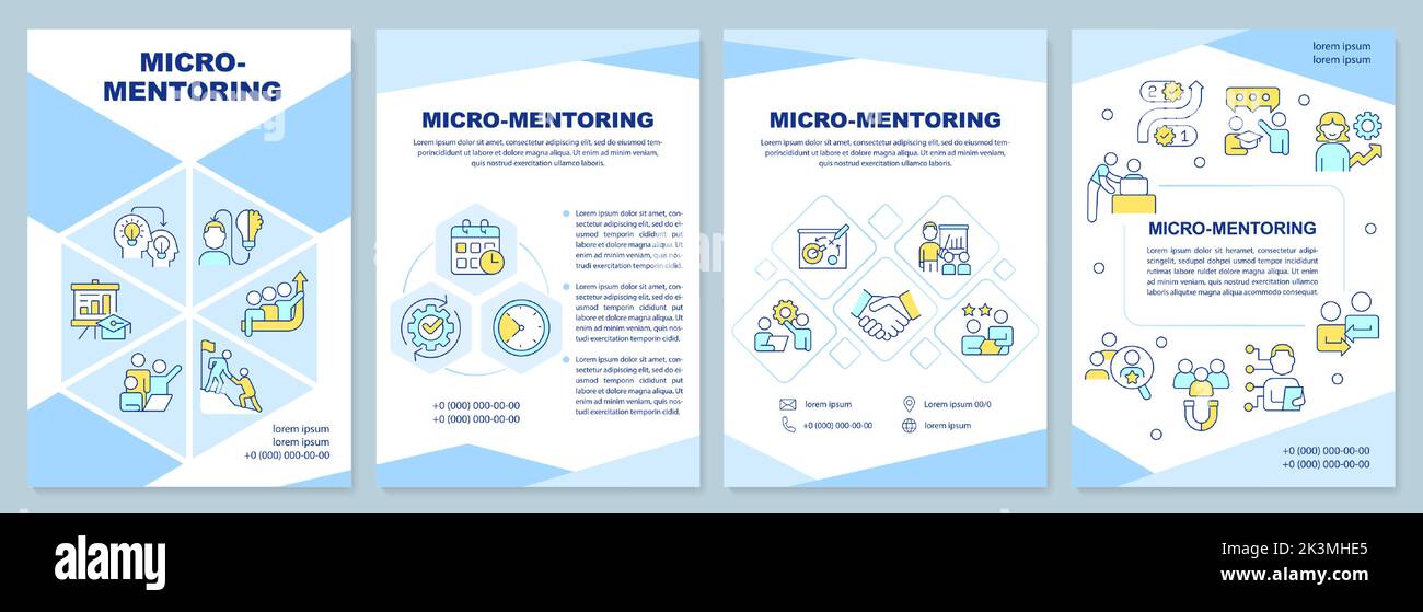 Micro-mentoring blue brochure template Stock Vector Image & Art - Alamy