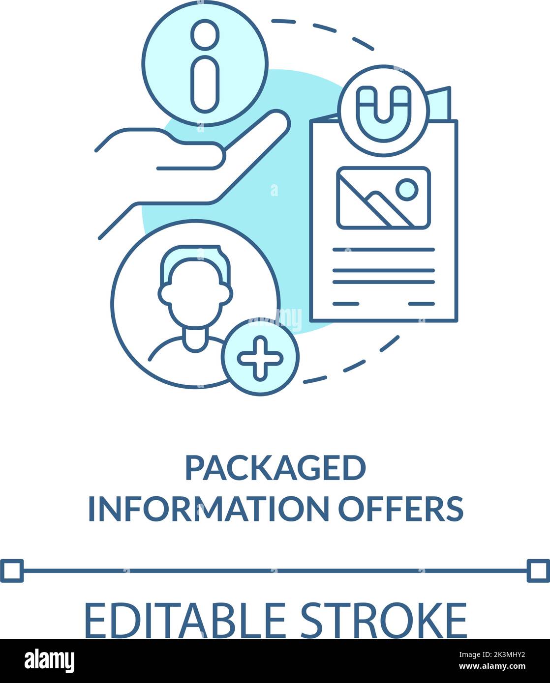 Packaged information offers turquoise concept icon Stock Vector Image & Art - Alamy