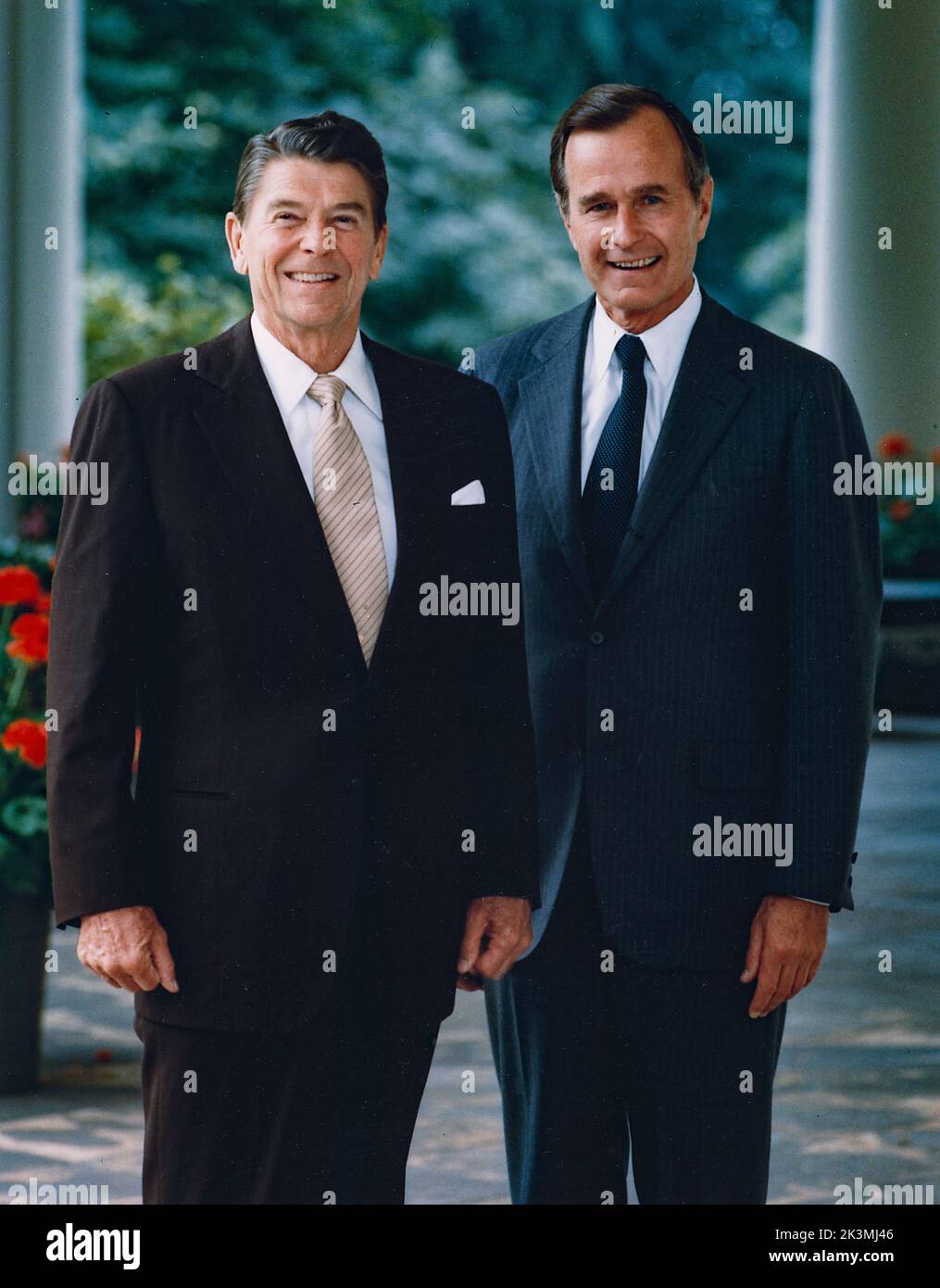Official Portrait of President Reagan and Vice-President Bush Stock ...