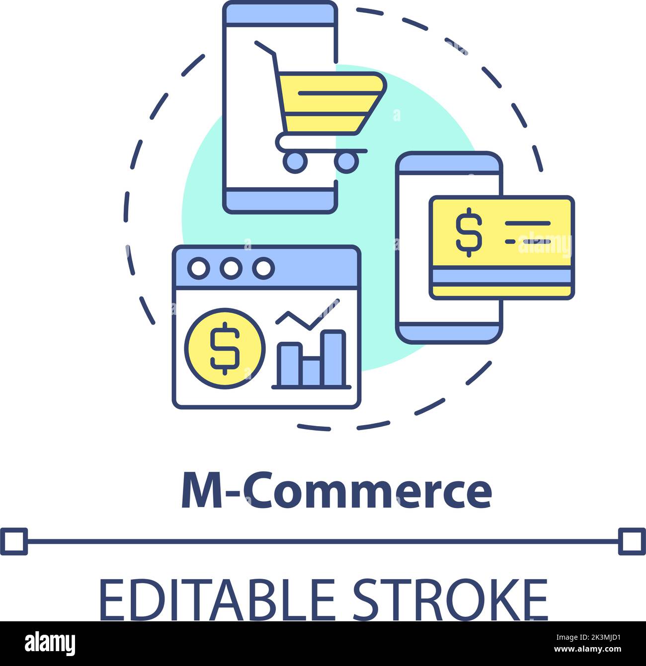 M Commerce concept icon Stock Vector Image & Art - Alamy