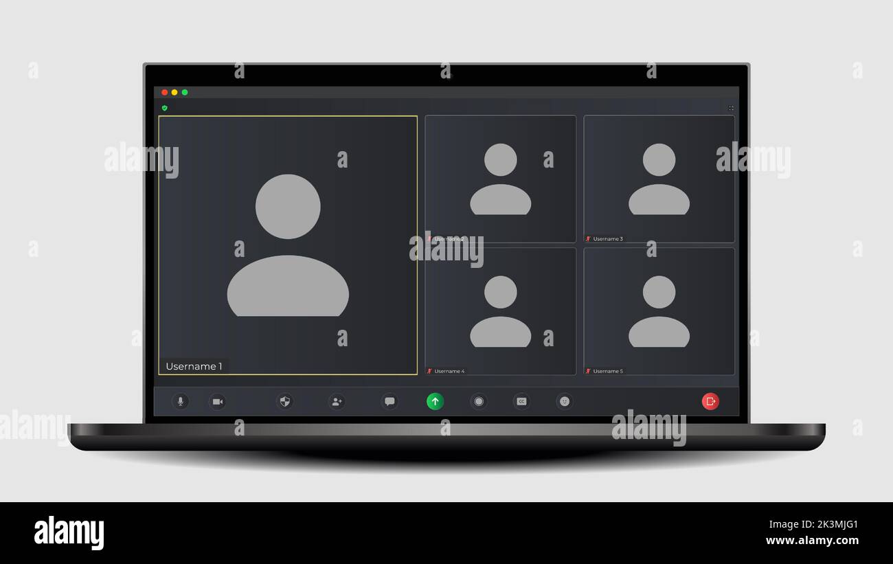 Video conferencing user interface. Video calls window overlay. Video ...