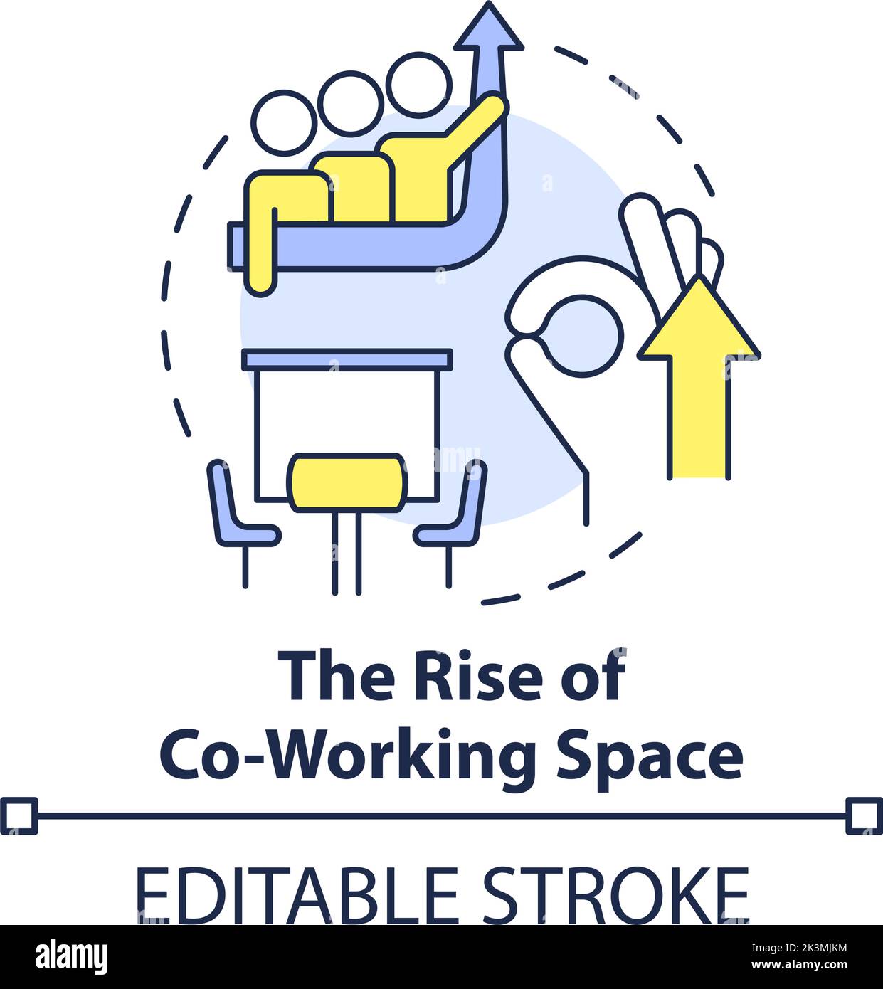 Rise of coworking space concept icon Stock Vector Image & Art - Alamy