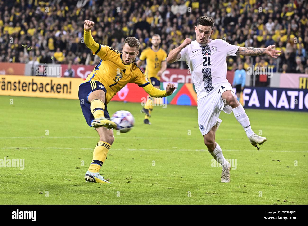 Sweden's Viktor Claesson and Slovenia's Benjamin Verbic during the UEFA ...