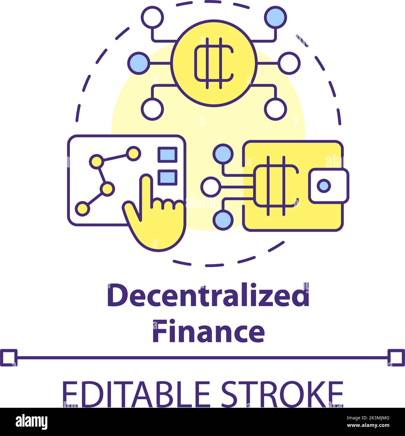 Decentralized finance vector line hi-res stock photography and images ...