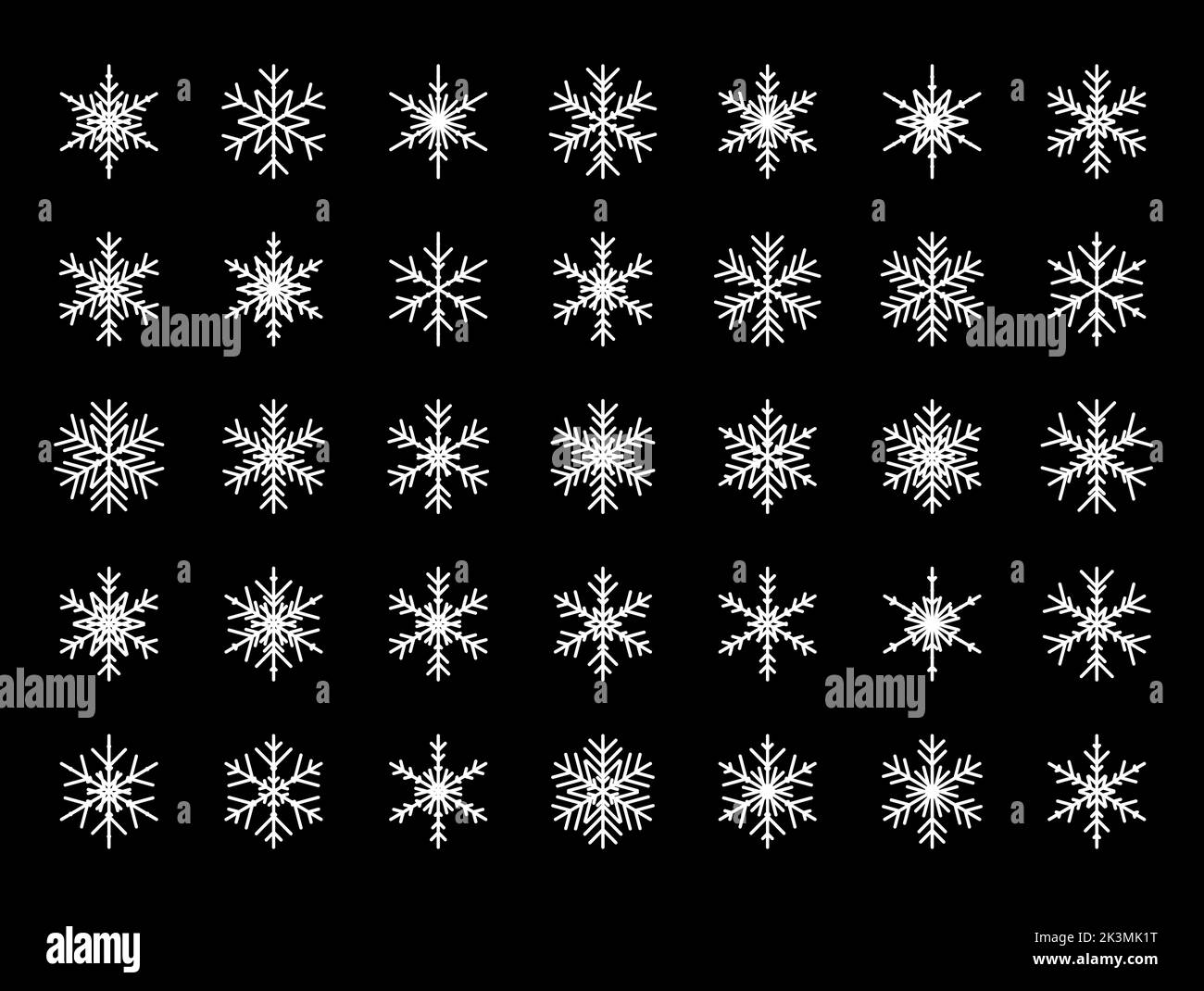 Vector set of different snowflakes. Vector illustration Stock Vector ...