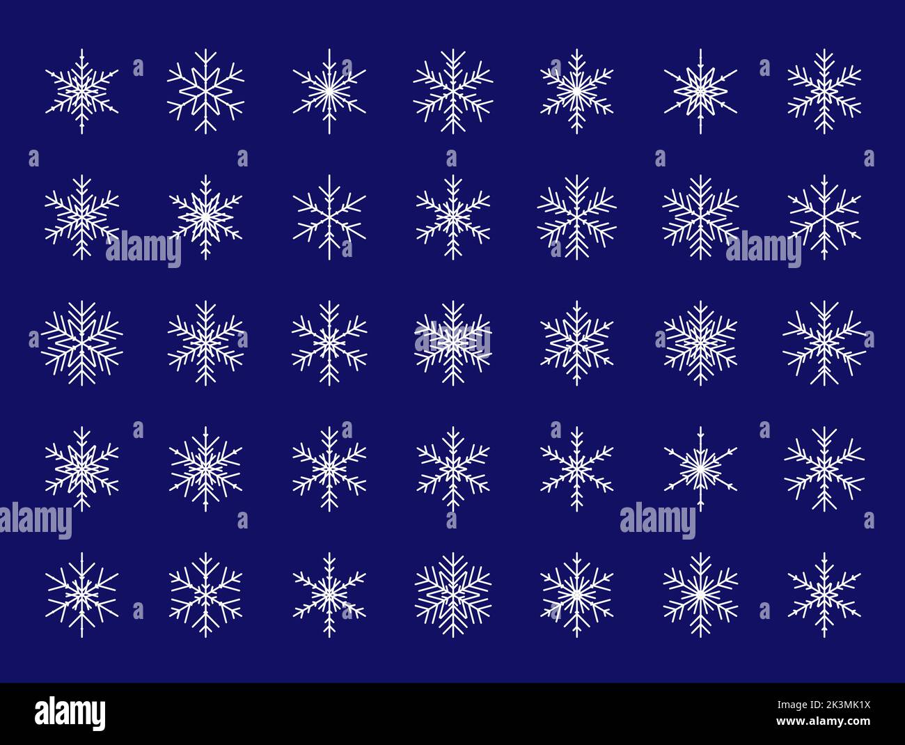 Vector set of different snowflakes. Vector illustration Stock Vector ...