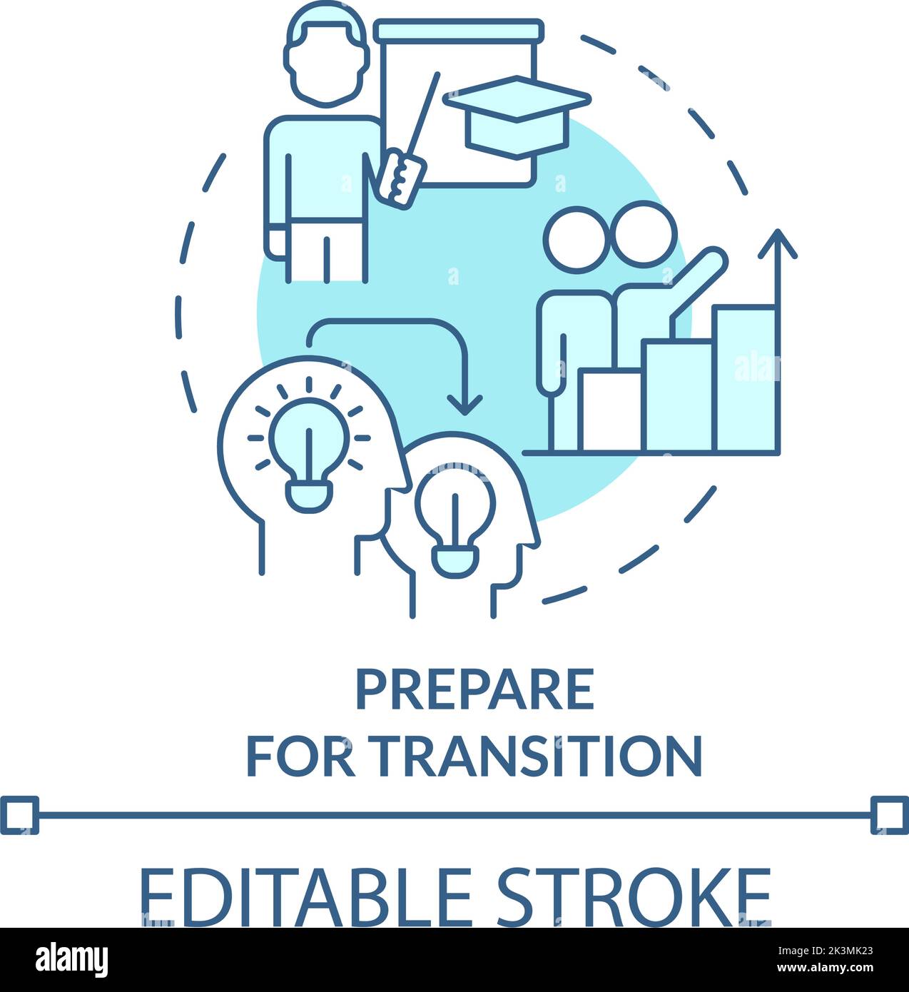 Prepare for transition turquoise concept icon Stock Vector Image & Art ...