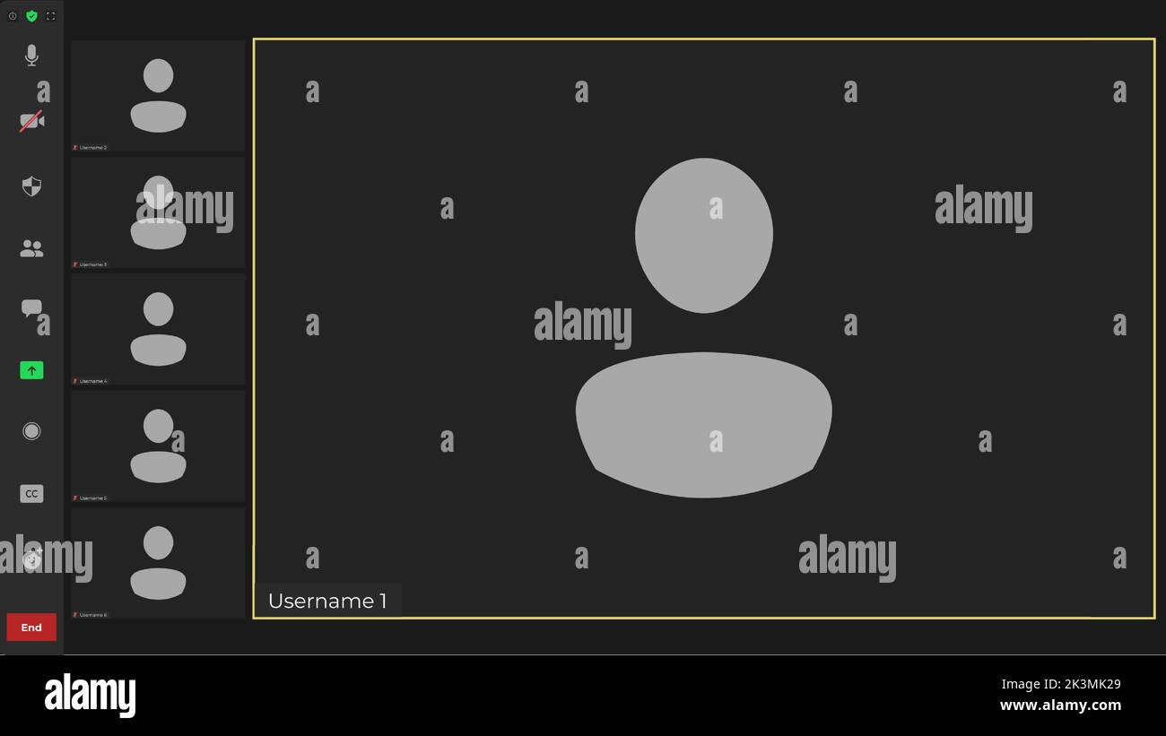 Video conferencing user interface. User web video call window ...