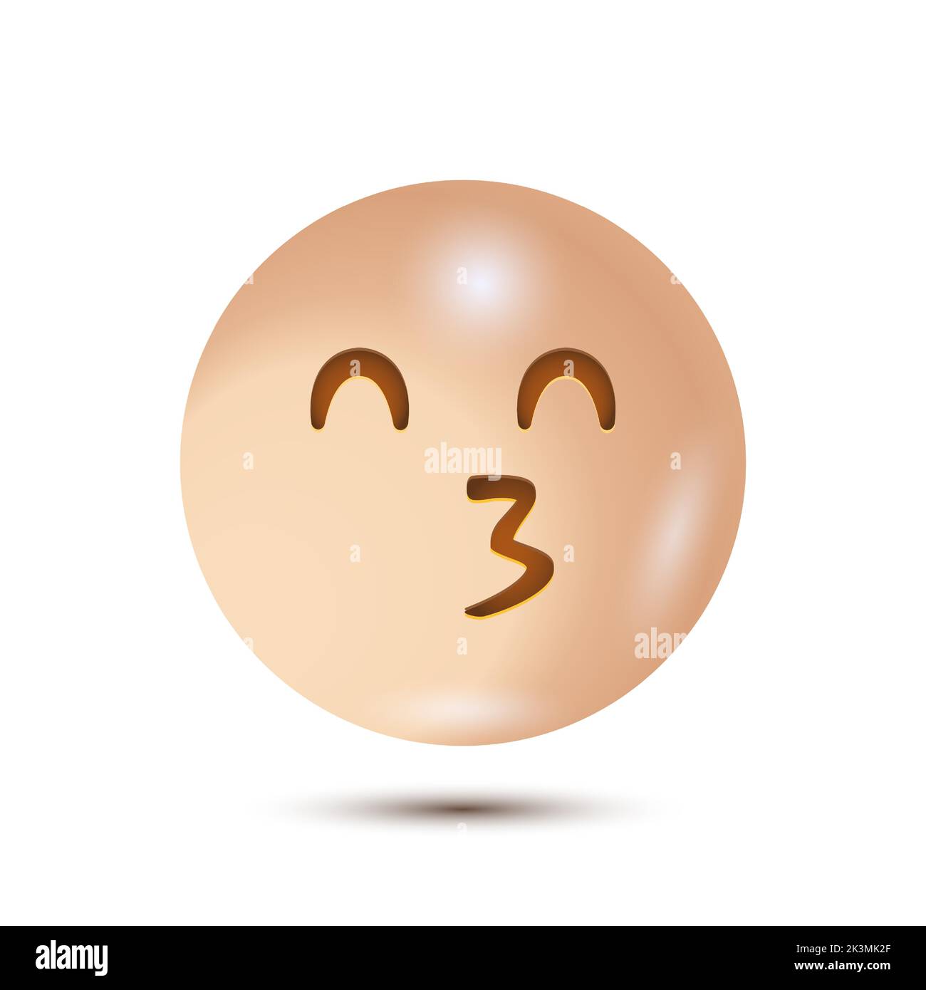 Kissing smiling eyes. 3D stylized vector icon. smiling emoticon ...