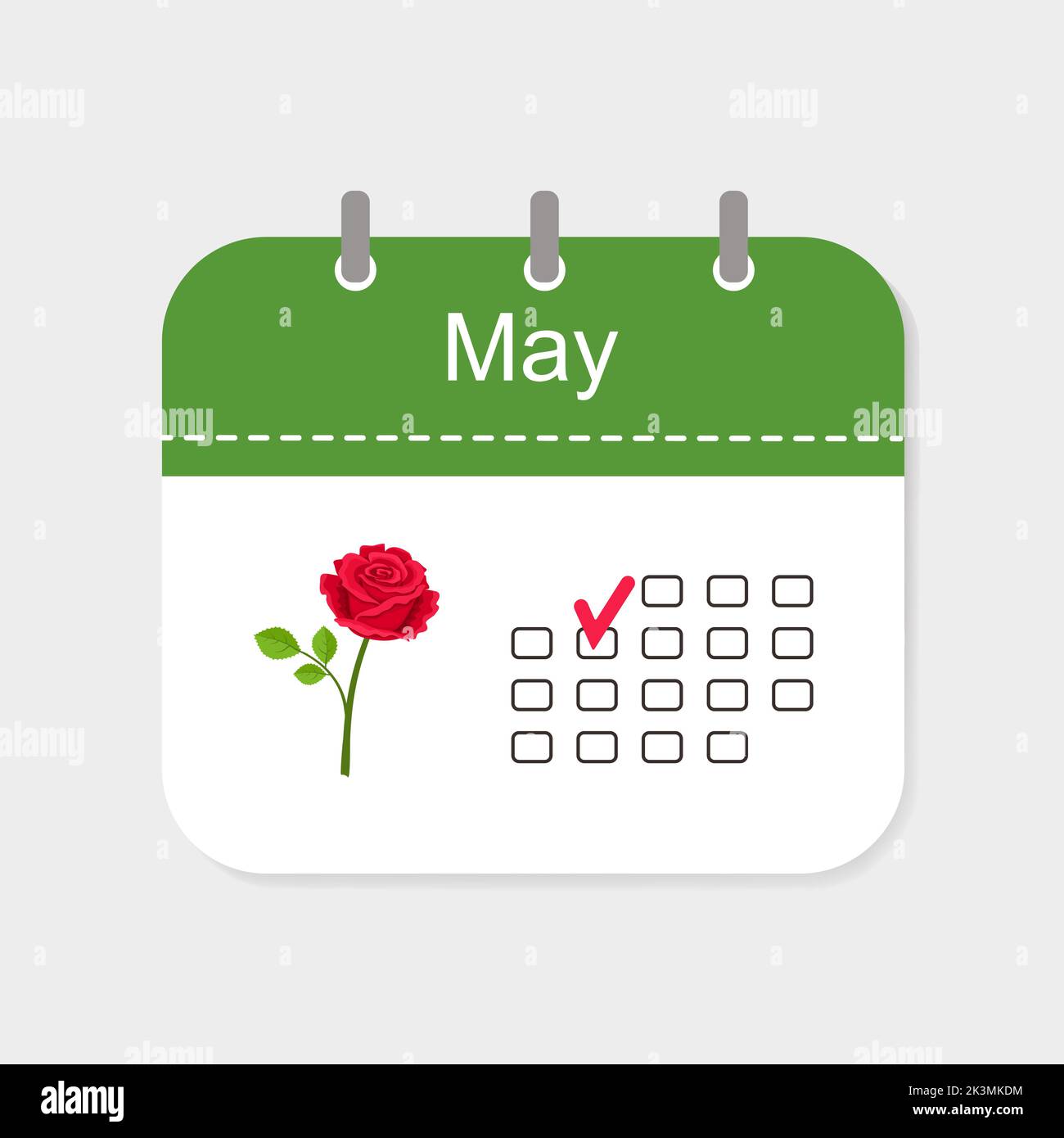 Calendar icon with pattern. May. Icons concept. Cartoon flat style ...